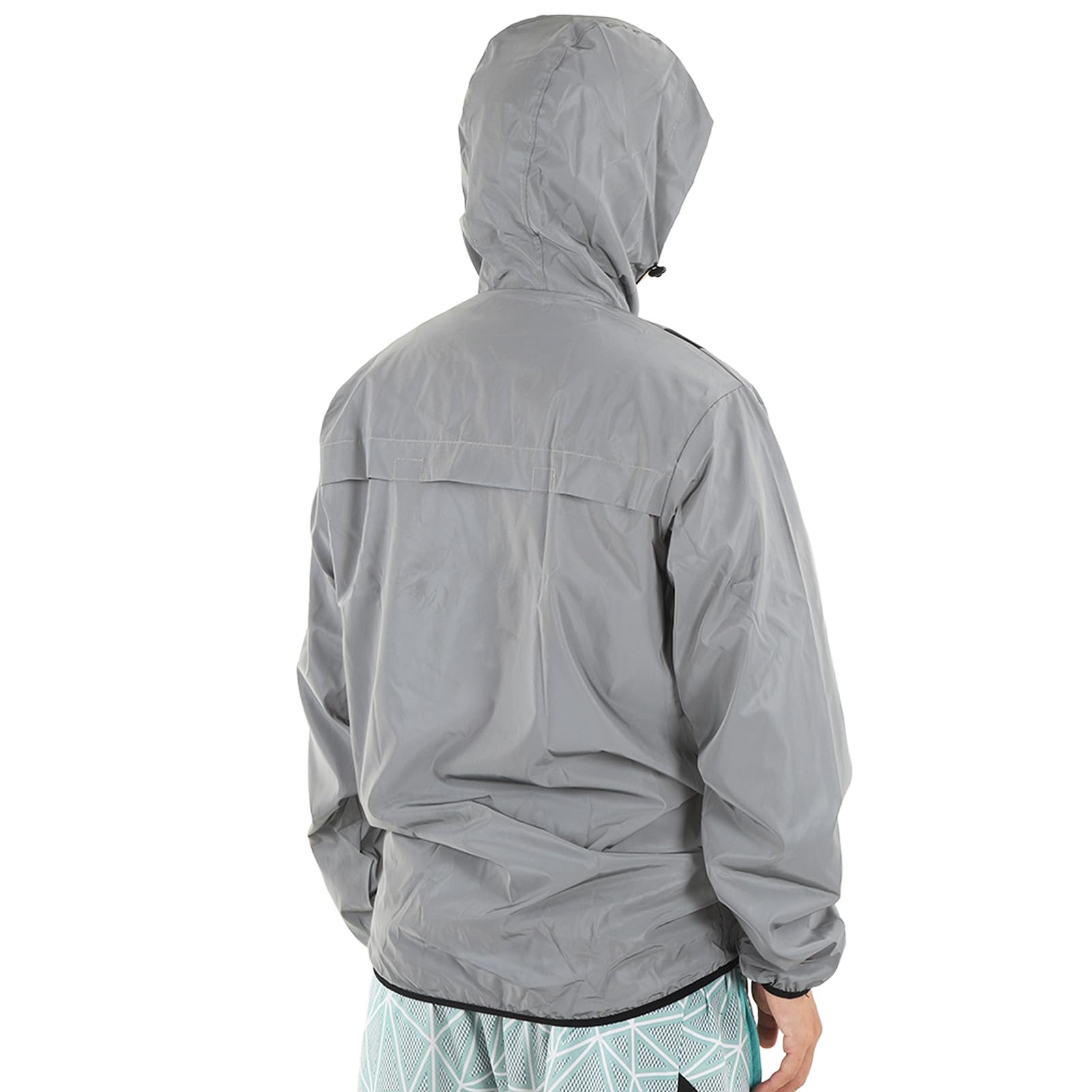 Reflective Jacket, Breathable Waterproof Super Bright Cycling Jacket Packable for Climbing for Hiking (M)