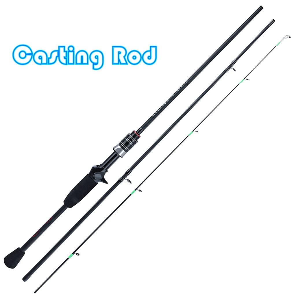 XXXDXDP 1.8M Fishing Rod Portable Ultralight Carbon Fiber Baitcasting Pole 3 Sections Spinning Rod Carp ( Size : Casting )