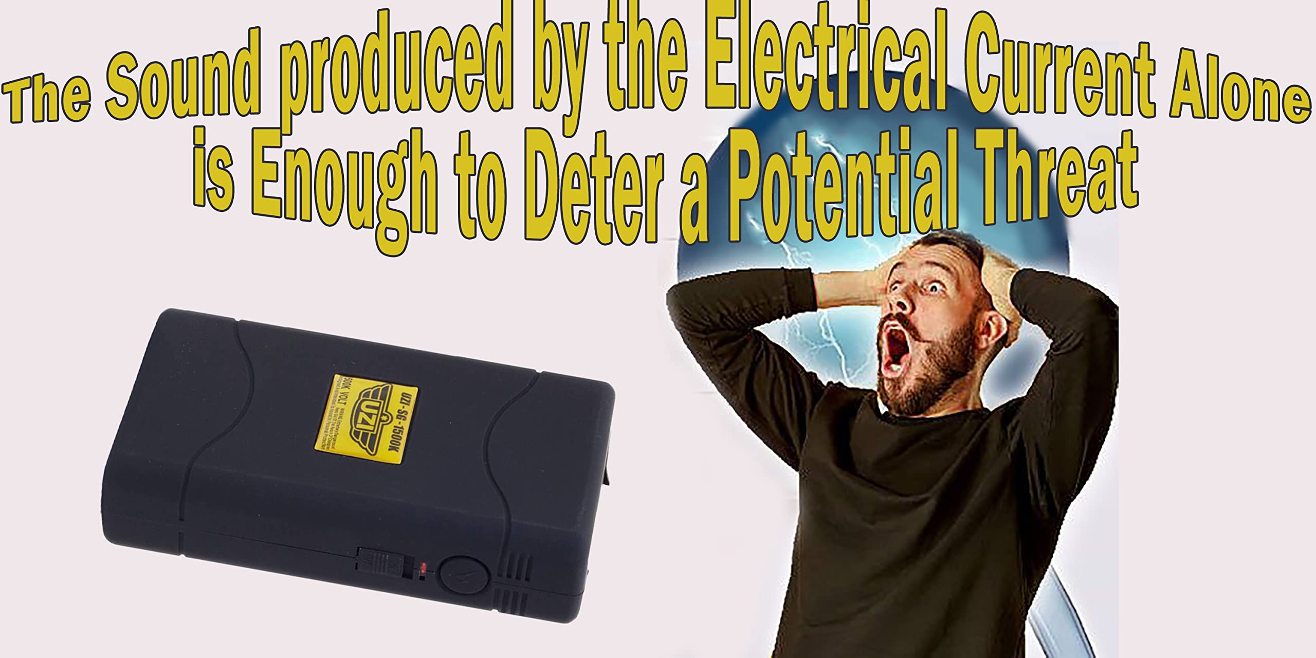 Uzi 1.5-Million-volt Rechargeable Stun Device, Black