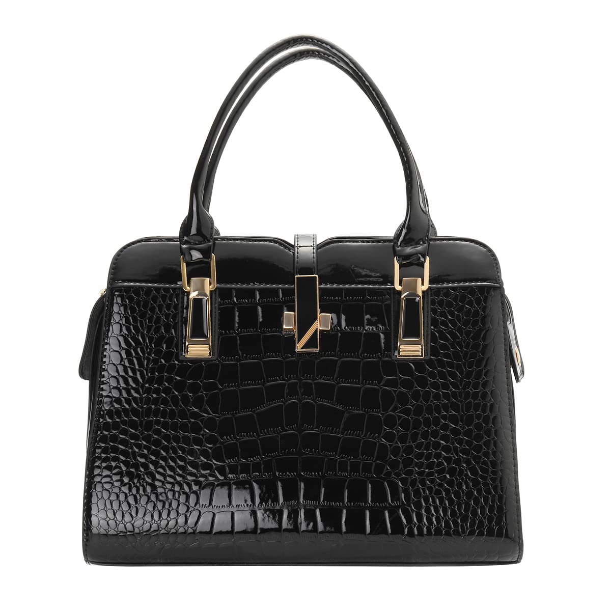 Vegan Material Handbags Cross-body Bag Shoulder Bag Vintage Medium Crocodile Black