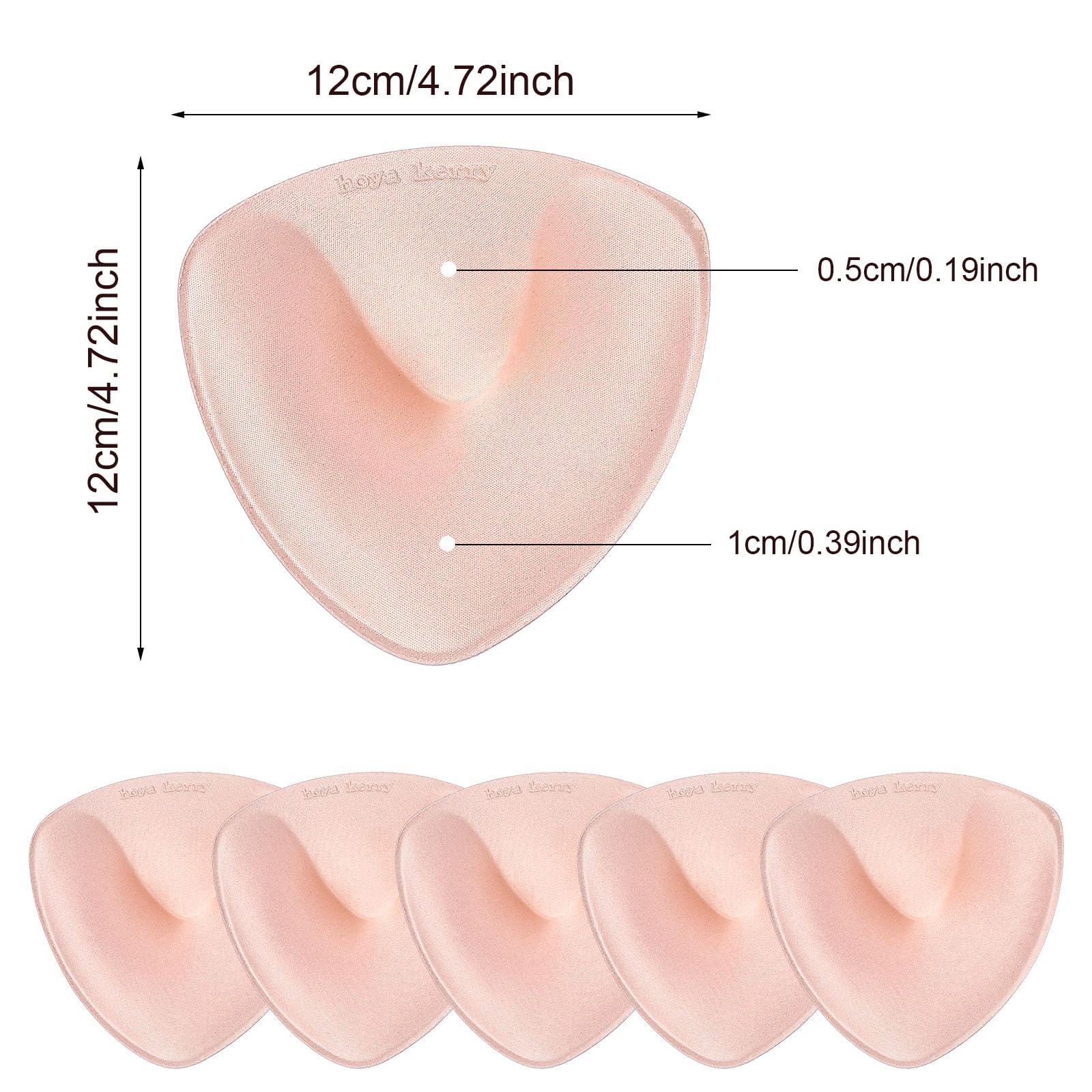 WLLHYF Bra Pad Inserts 2 Pairs Breathable Sewn Triangle Padded Skin Color Removable Breast Padding Soft Breast Padding for Women Girls Bra Any Cup Cover
