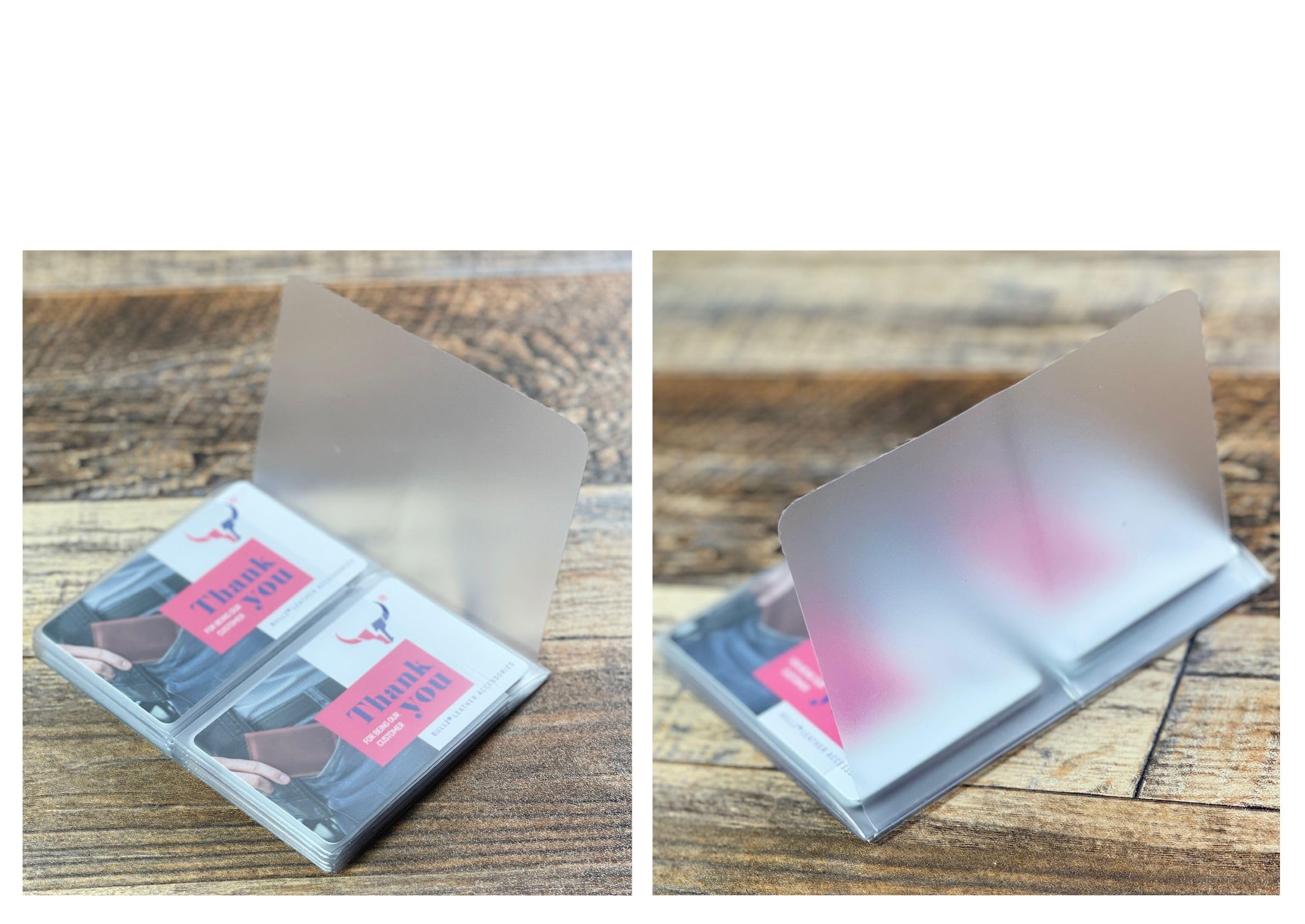 Set of 2 Heavy Duty Vinyl 6 Pages Hipster Wallet Inserts for Mens Wallets MADE IN USA