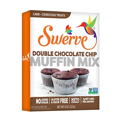 Swerve Double Chocolate Chip Muffin Mix, Grain & Gluten Free, No Added Sugar, 8 Ounce