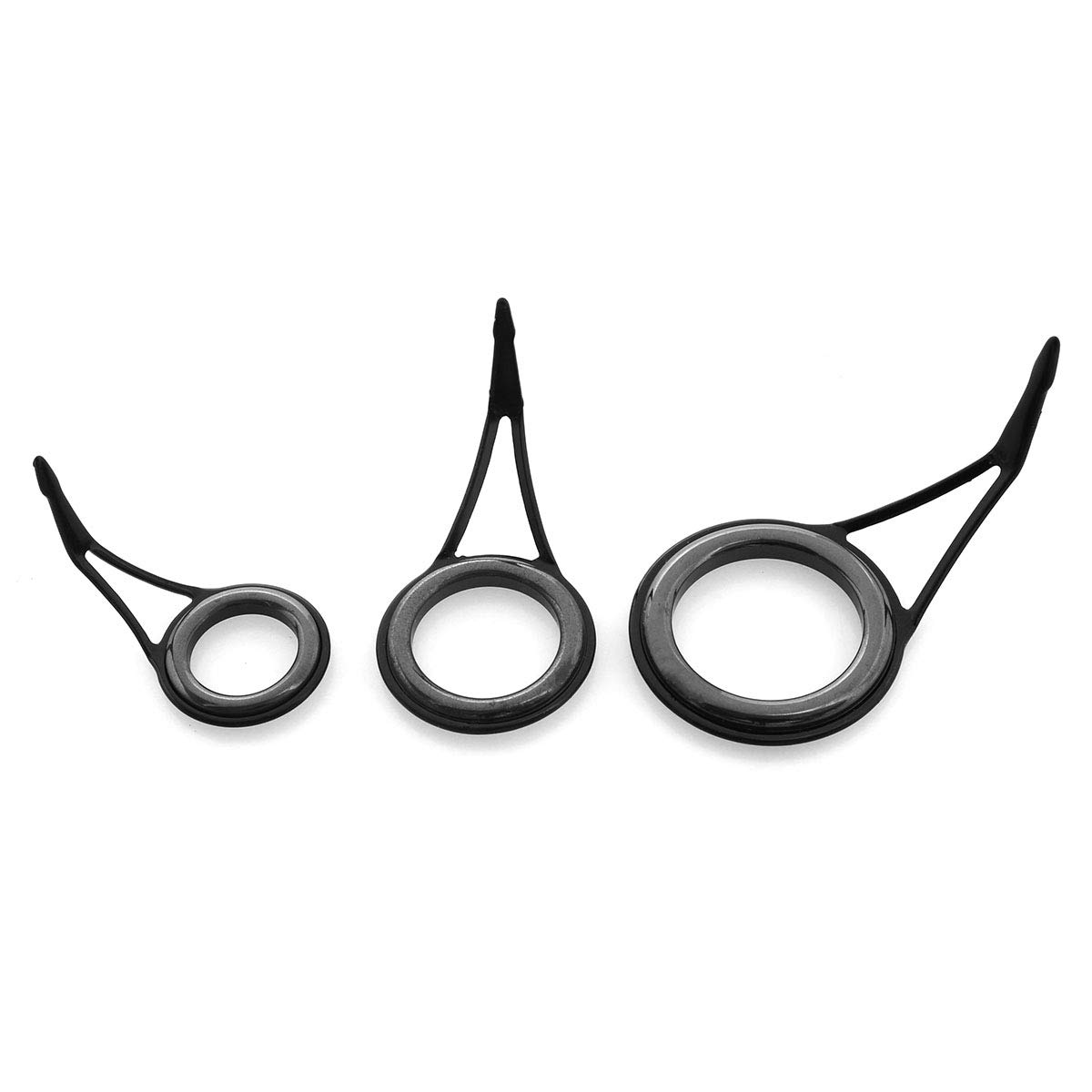 ZRM&E 8pcs 8 Size Fishing Rod Guide Tip Top Ring Circle Pole Repair Kit Fishing Accessories, Black