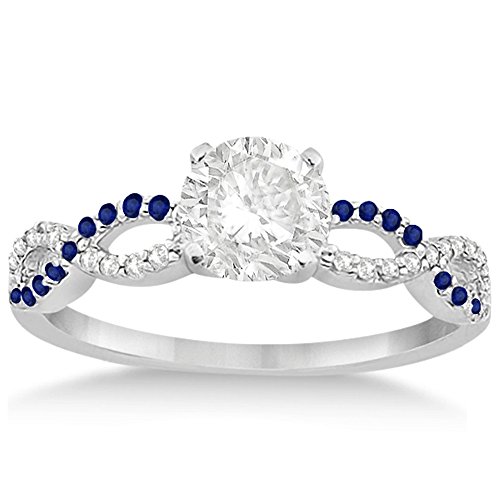 TVS-JEWELS Solitaire with Accents Round-Cut White CZ 925 Sterling Silver Women's Engagement Infinity Ring Size 5 7 9 (8)