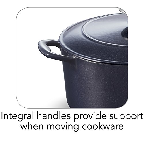 Tramontina 80131/038DS Enameled Cast Iron Covered Round Dutch Oven, 5.5-Quart, Dark Blue