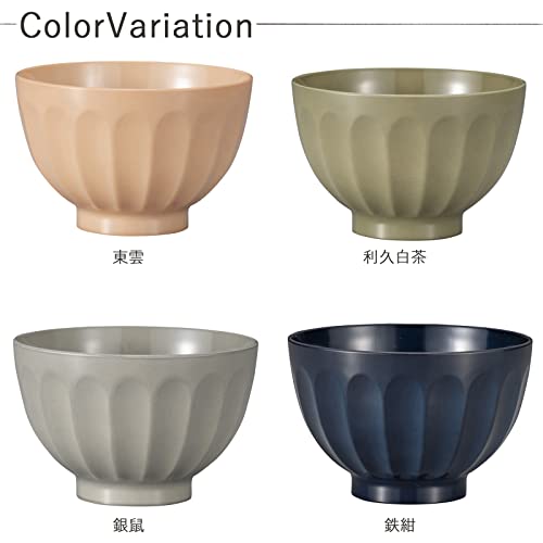 宮本産業 Miyamoto Sangyo 139310 KUSUMI Flower Carving Soup Bowl, Rikyu White Tea (Rikyu Shiracha), Size: Approx. φ0.4 inches (10.8 cm), H7