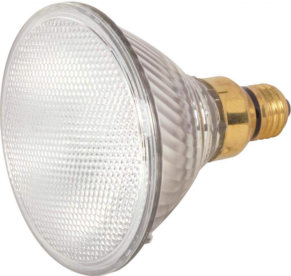 Satco S2248 60 Watt (75 Watt) 1090 Lumens PAR38 Halogen Flood 30 Degrees Clear Light Bulb, Dimmable