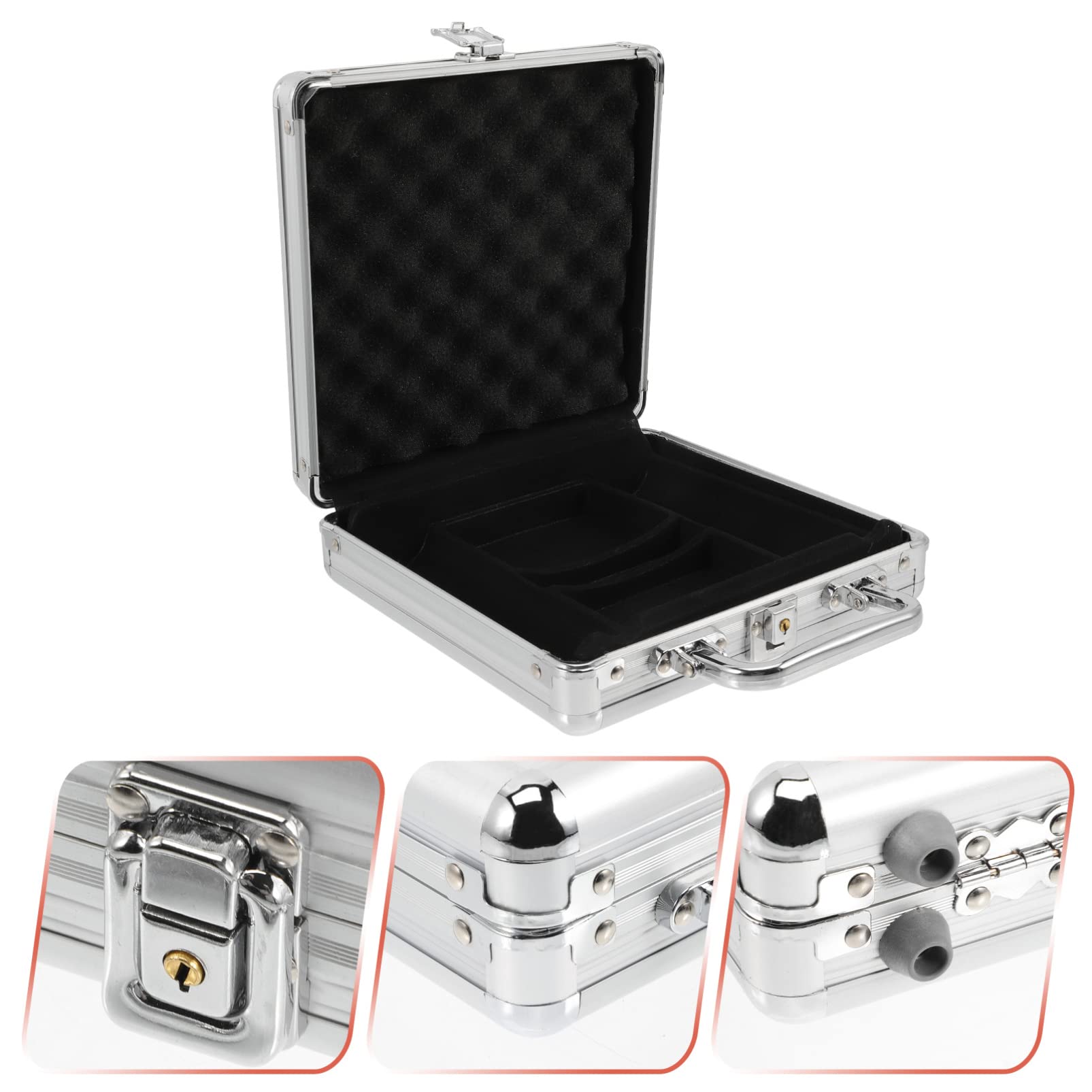 Yardwe Club Poker Chip Holder Poker Chip Case Empty Aluminum 300 Poker Chip Carrier Large Capacity Poker Cards Holder Storage Case Poker Chips