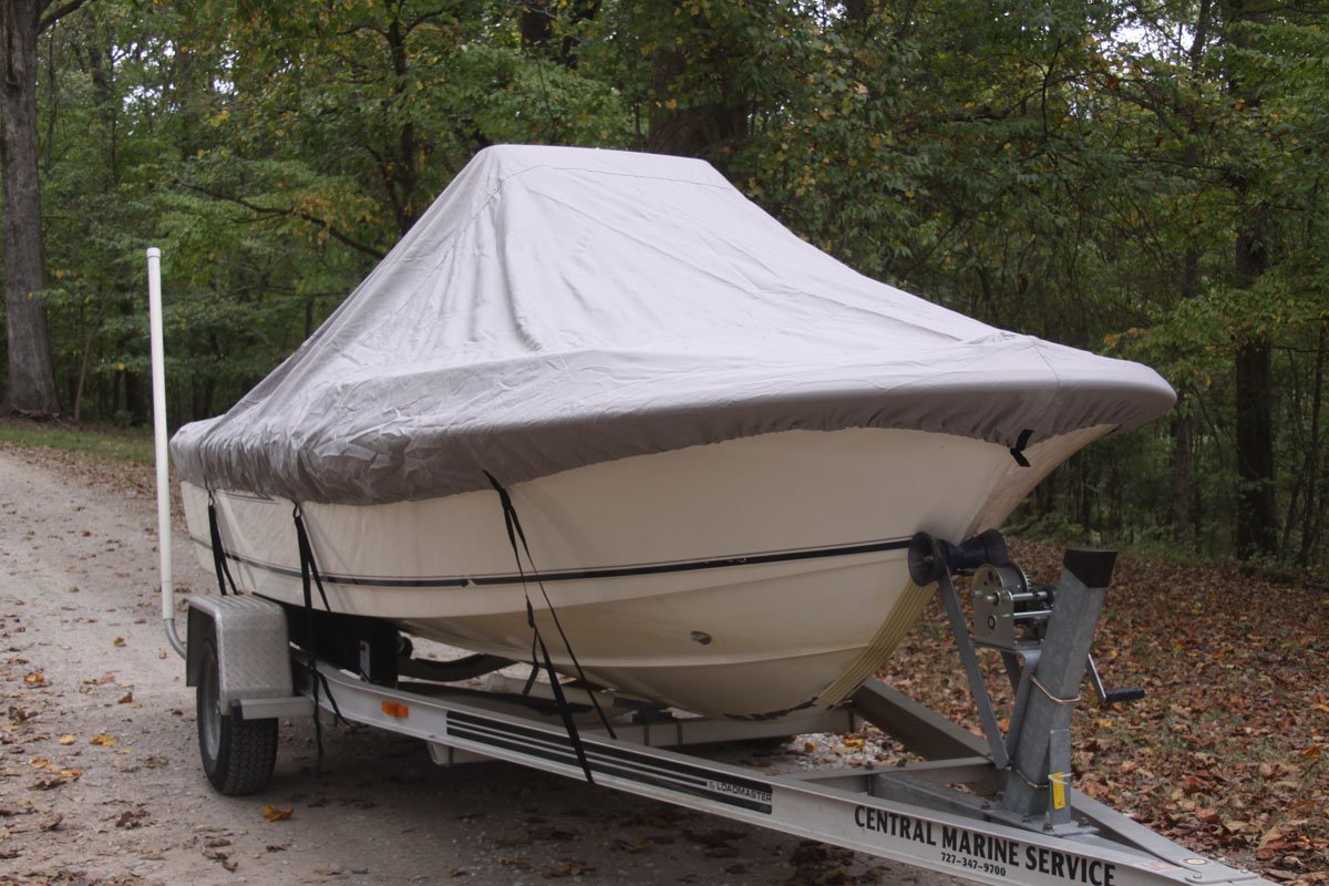 VORTEX Heavy Duty Grey/Gray Center Console Boat Cover for 15'7" - 17'6" Boat