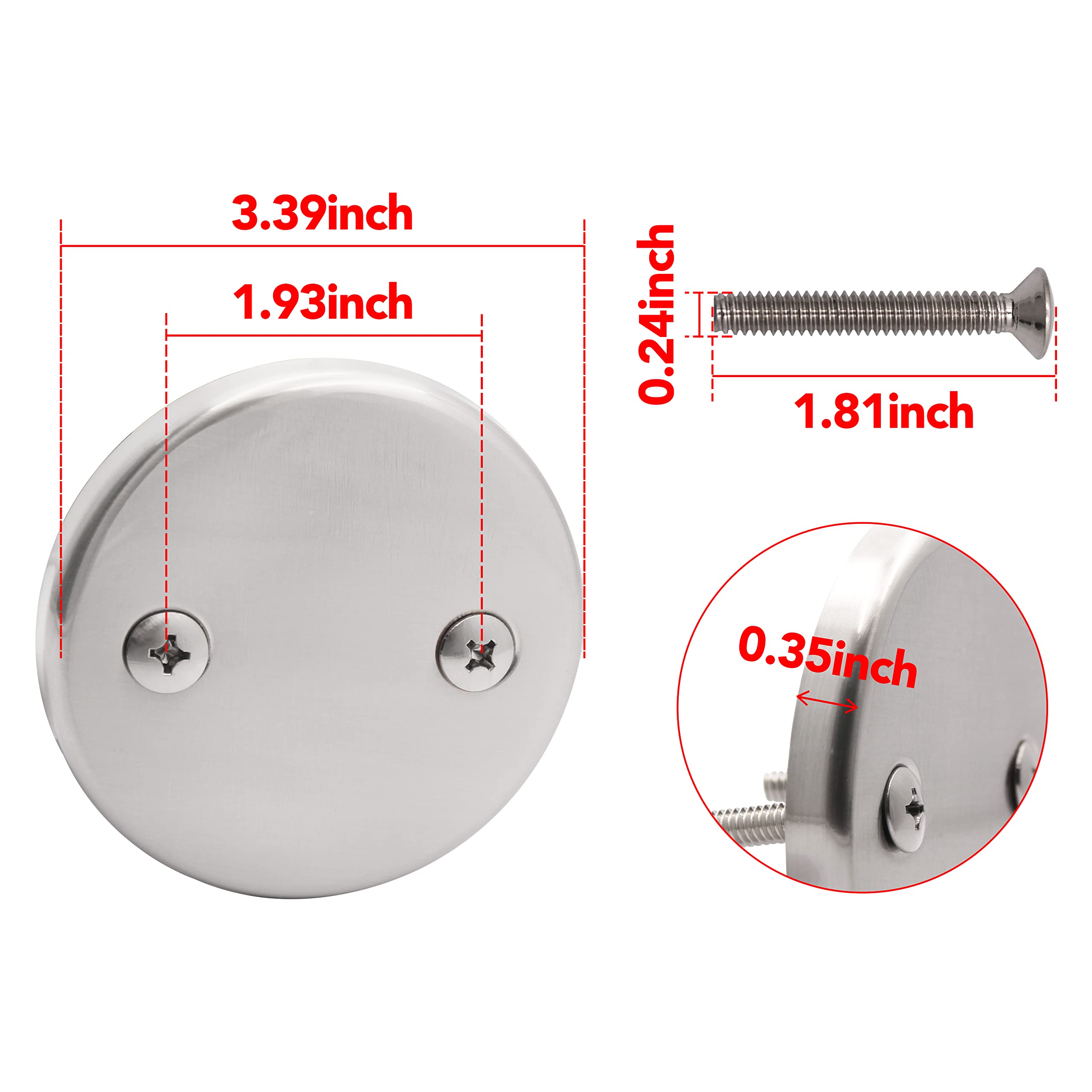 RP31556 Faucet Overflow Plate and Screws Replacement for Delta Compatible with RP293, RP391 and RP691 Bath Waste Assemblies,Silver