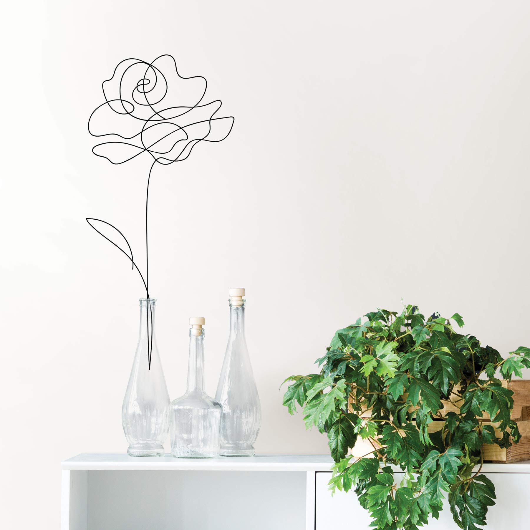 WallPops DWPK3616 Sweet Rose Art Kit Wall Decal, Black