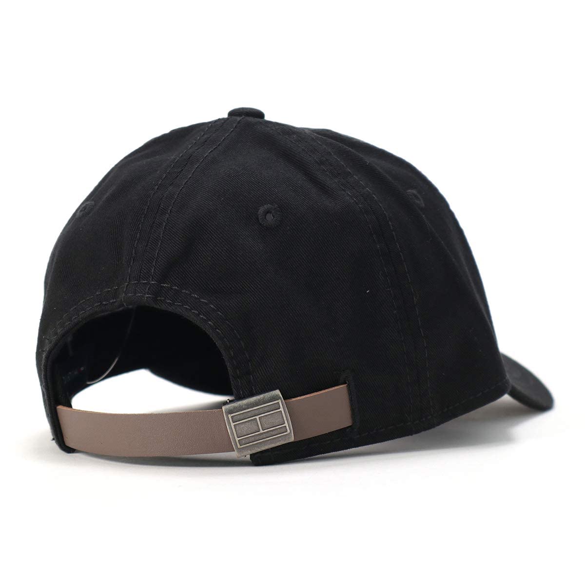 Tommy Hilfiger Men's Logo Dad Baseball Cap, Tommy Black, One Size