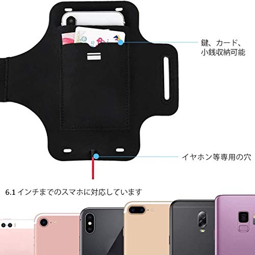 Wonder Stage Water Resistant Smartphone Armband Running Holder for iPhone Pro Max Plus Mini SE (13/12/11/X/XS/XR/8/7/6/5) Galaxy S Ultra Edge Note (21/20/10/9/8/7/6/5) Adjustable Strap & Key Pocket