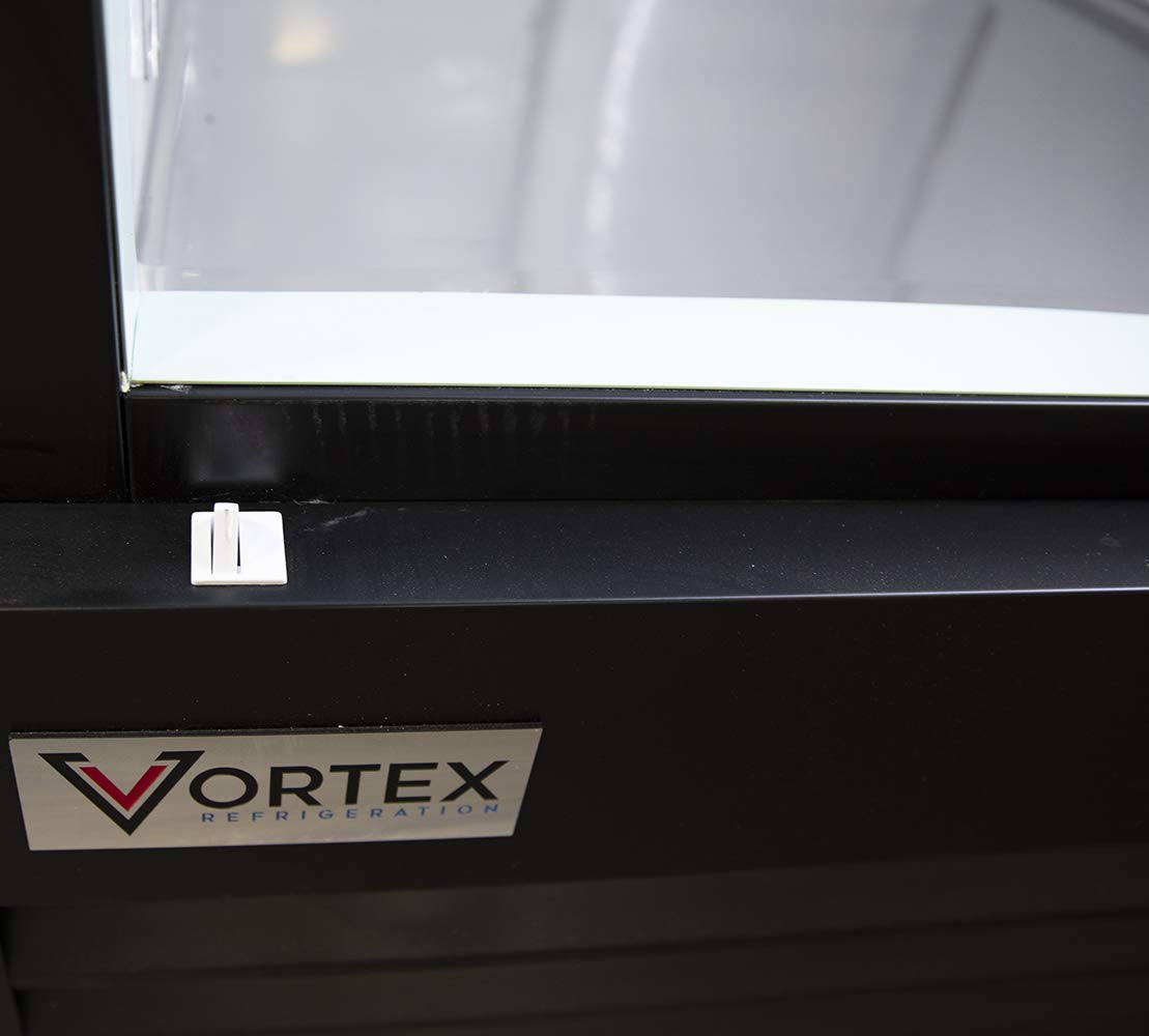Vortex Refrigeration Commercial Grade Merchandiser Freezer with 2 Fog Resistant Glass Door, 45 Cubic Feet, Black
