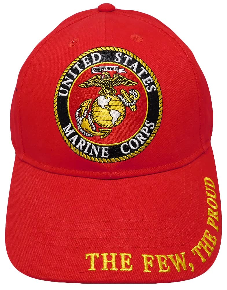 United States Marine Corps The Few The Proud Red Adjustable Embroidered Cotton Hat Cap - Officially Licensed