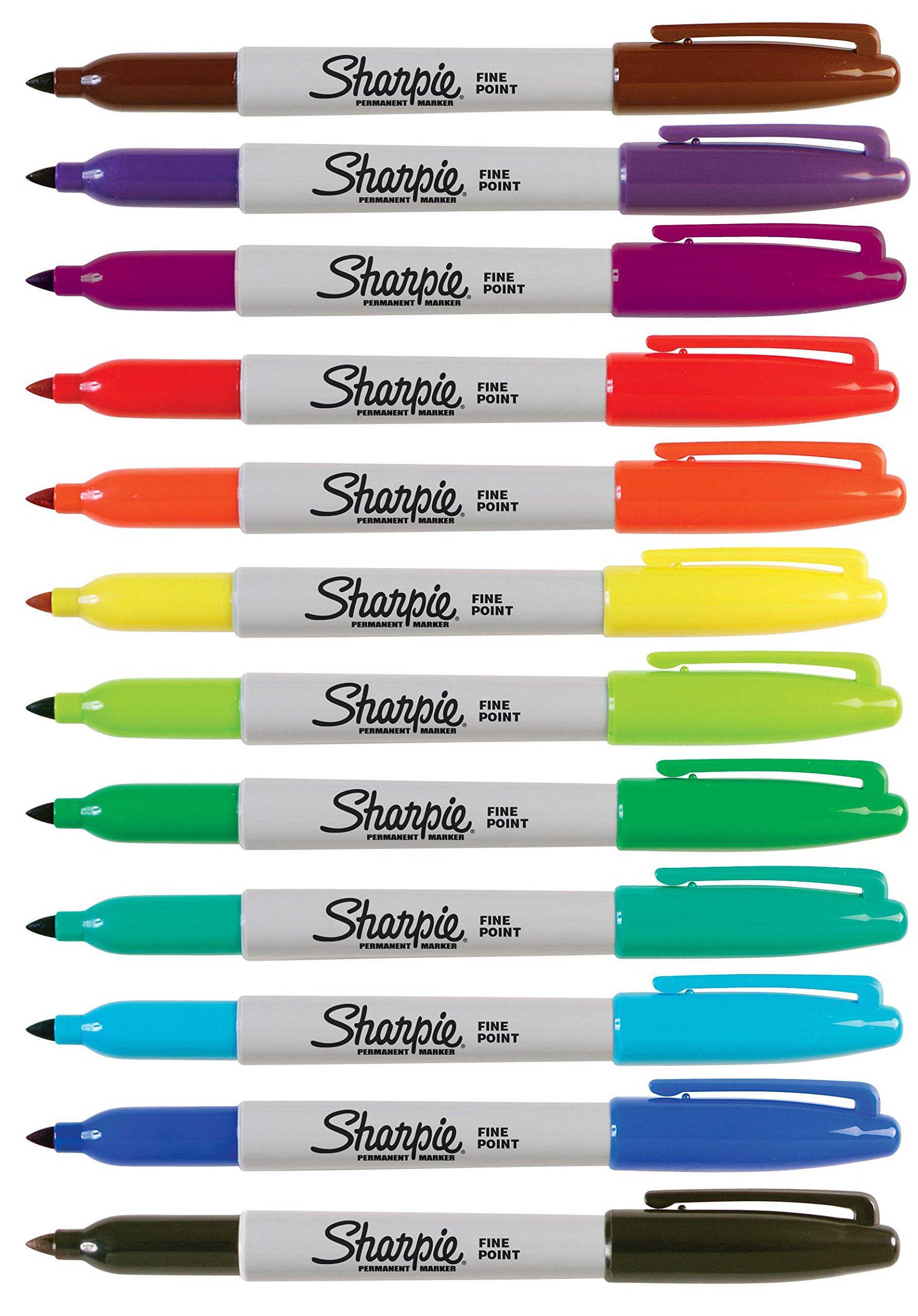 SHARPIE Fine Point Permanent Marker,Assorted Classic,12-Count