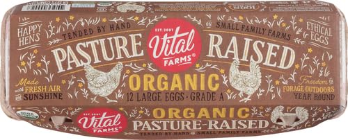 Vital Farms Organic Pasture Raised Eggs Large Brown, 12 Count