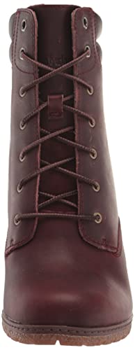 Timberland Women's Tillston 6 Inch Double Collar Hiking Boot, Burgundy Full Grain, 9.5