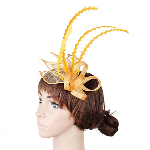 White Or 21 Colors Wedding Feathe Hair Accessories Women Headwear Event Headpiece Race Hats Purple