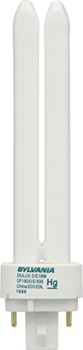 Sylvania 20672 Compact Fluorescent 4 Pin Double Tube 3500K, 18-watt