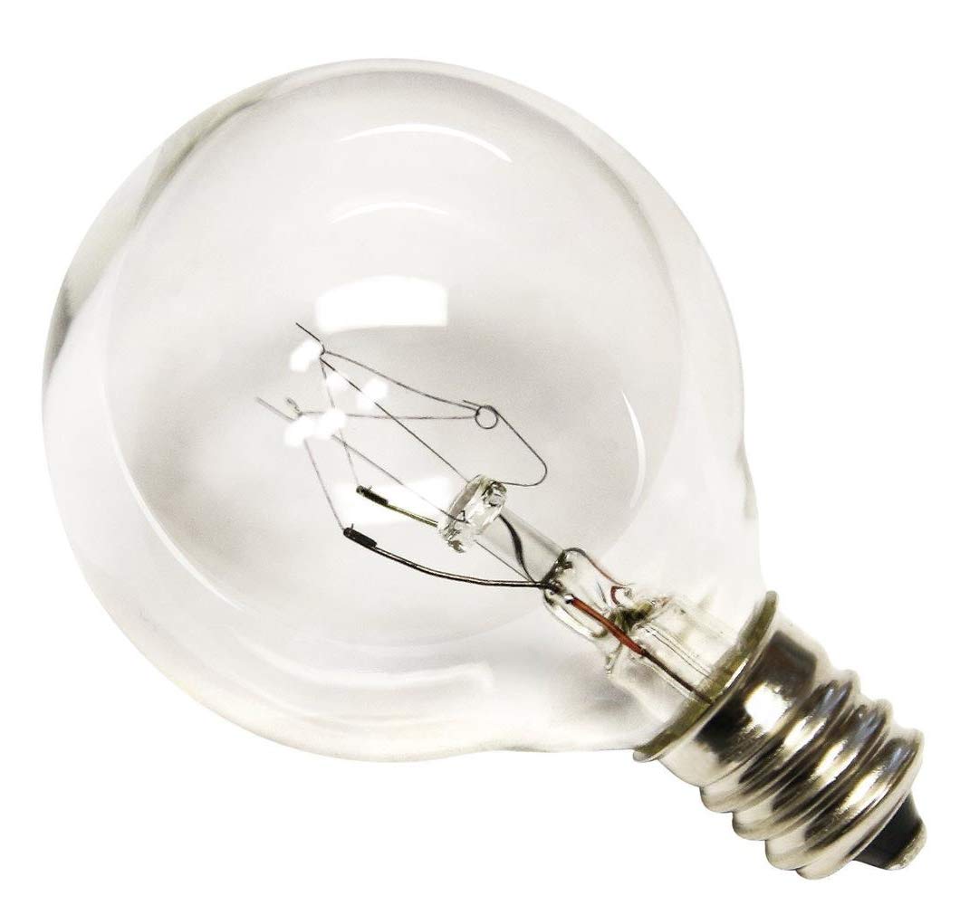 SUNSGNE Clear Globe G40 Bulbs Replacement Screw Base Light Bulbs 1.5-Inch, 5 Watt - Fits E12 and C7 Sockets, 25 Pack