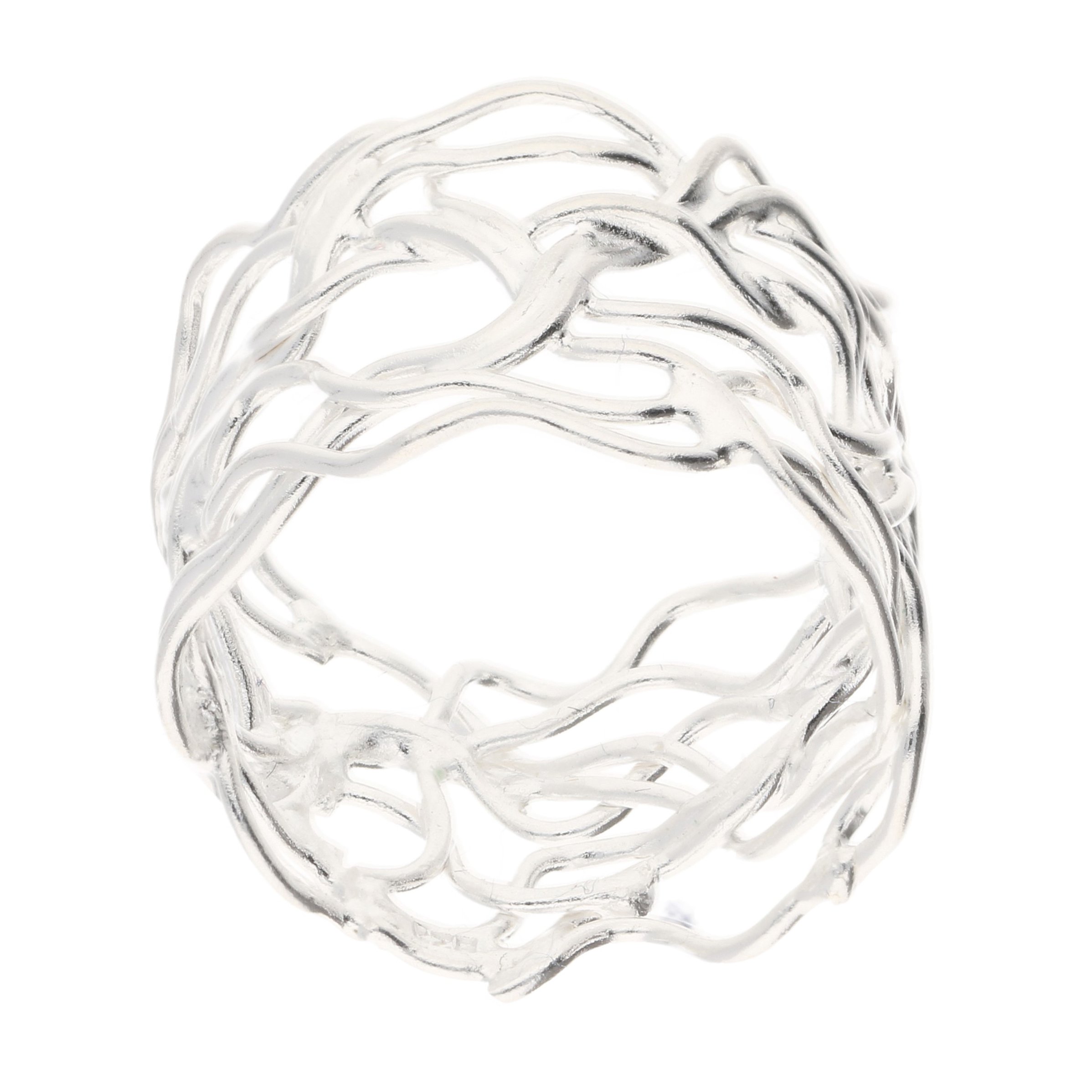 Unique Filigree Wirework Wide Band Sterling Silver Ring Size 7(Sizes 5,6,7,8,9,10,11,12,13)