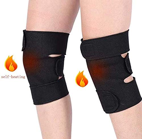 Ylucky 1 Pair Self-heating Knee Braces Magnetic Tourmaline Therapy Knee Pads Adjustable Knee Protective Belt Sleeves for Arthritis Joint Pain Relief and Injury Recovery