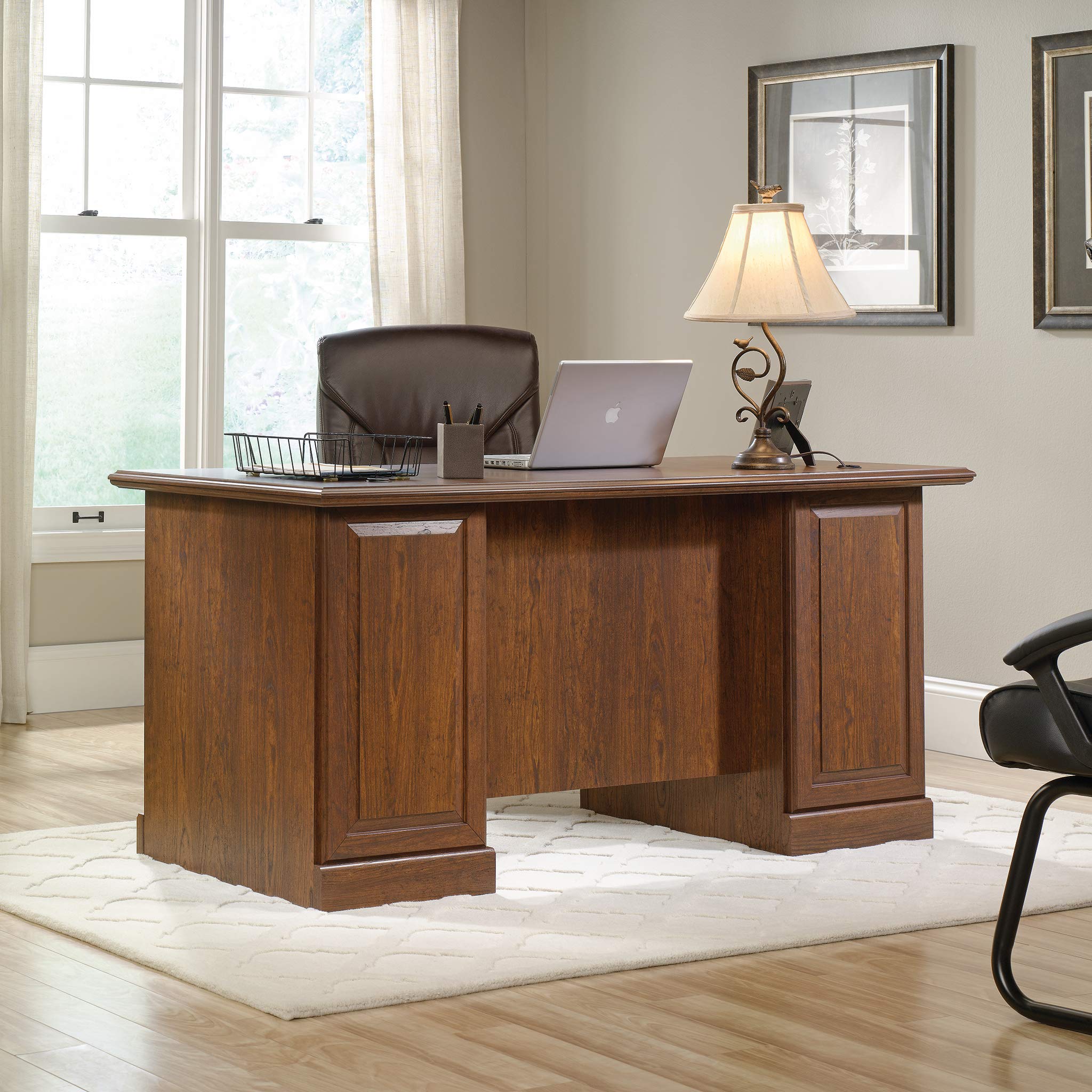 Sauder Orchard Hills Executive Desk, Milled Cherry finish
