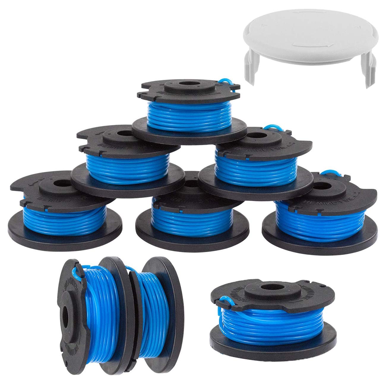 TIOIT COEME String Trimmer Spool Line for Ryobi One+ AC14RL3A, 0.065" Autofeed Replacement Refill Spools for Ryobi 18V, 24V, and 40V Cordless Trimmers Weed Eater String (9 - Edger Spool,1 Cap)