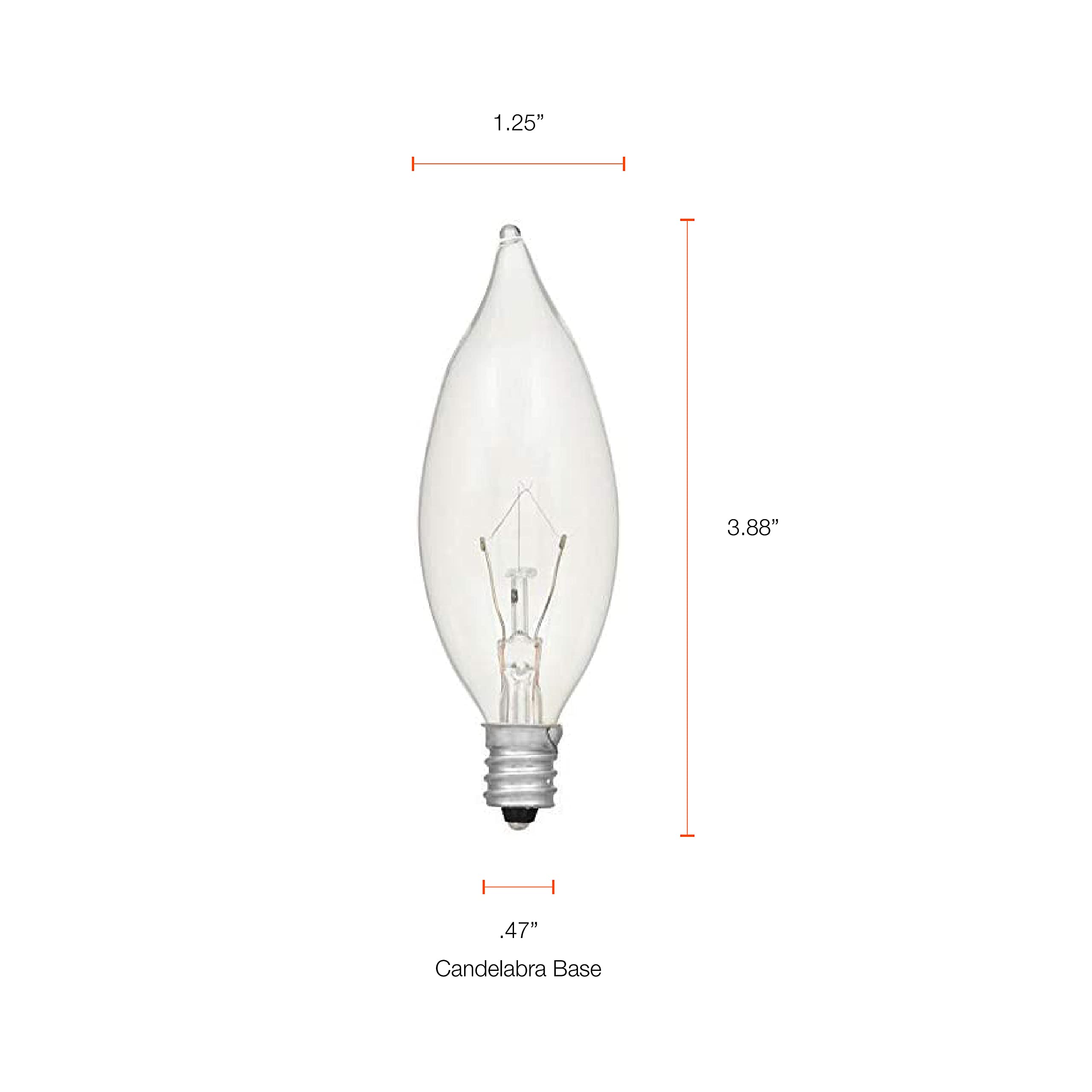 SYLVANIA Double Life Incandescent Light Bulb, B10, 15W, Candelabra Base, 65 Lumens, 3000K, Clear, Soft White - 6 Count (Pack of 1) (15318)