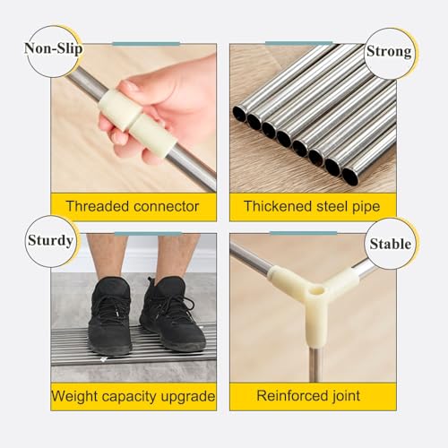 Stainless Steel Canopy Bed Frame Adjustable Bed Canopy Post Poles for Twin Size Beds, Bed Canopy Frame for Metal Platform Bed Wood Bed(Twin), Silver