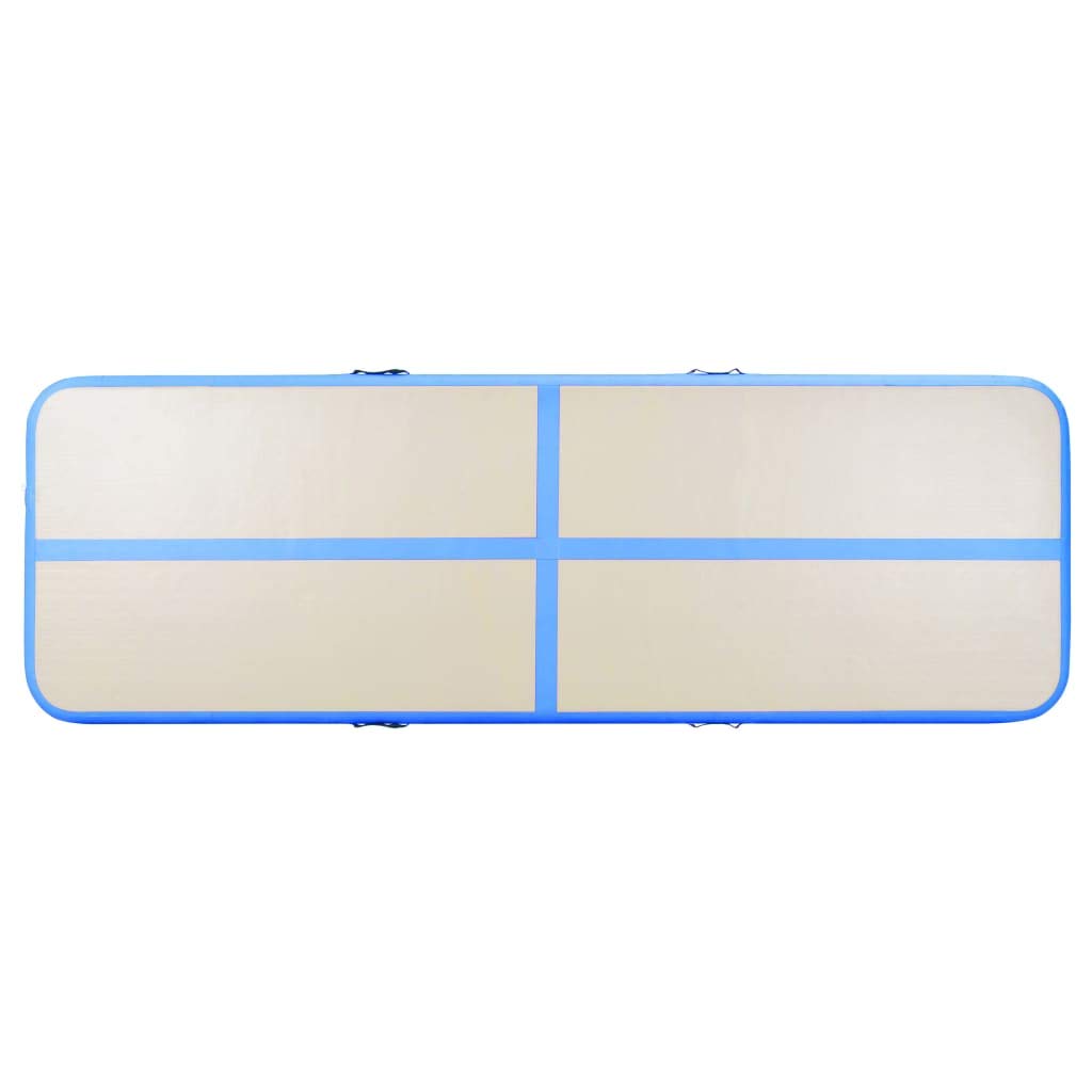 vidaXL Inflatable Gymnastics Mat with Pump 236.2"x39.3"x3.9" PVC Blue