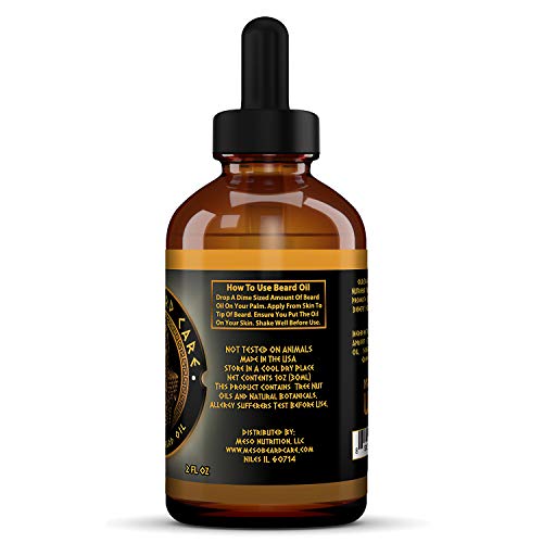 The Code Beard Oil - All Natural Teakwood, Cedar, and Lemon Fragrance - Meso Beard Care (2 oz.)
