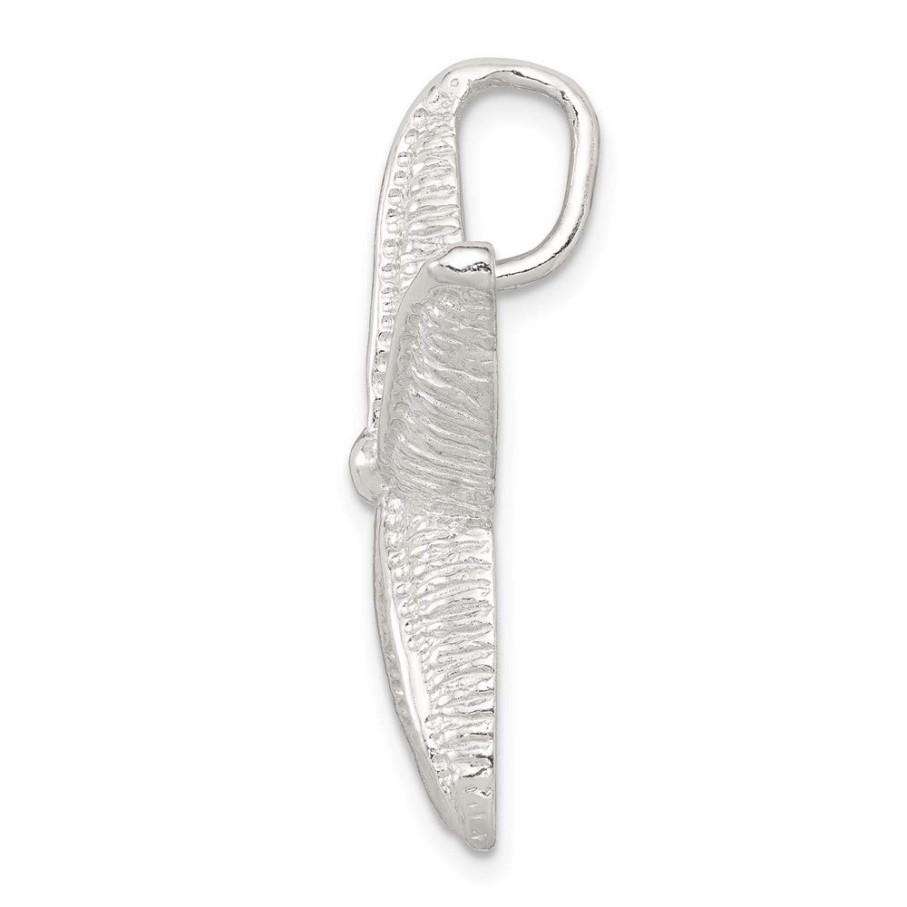 Sterling Silver Polished & Textured Starfish Chain Slide Pendant QQC8695