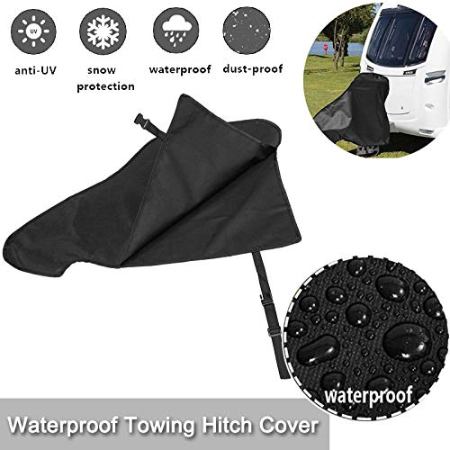 WonVon Universal Caravan Hitch Cover,Waterproof Hitch Cover Car Hook Connector Cover for Campervan Caravan
