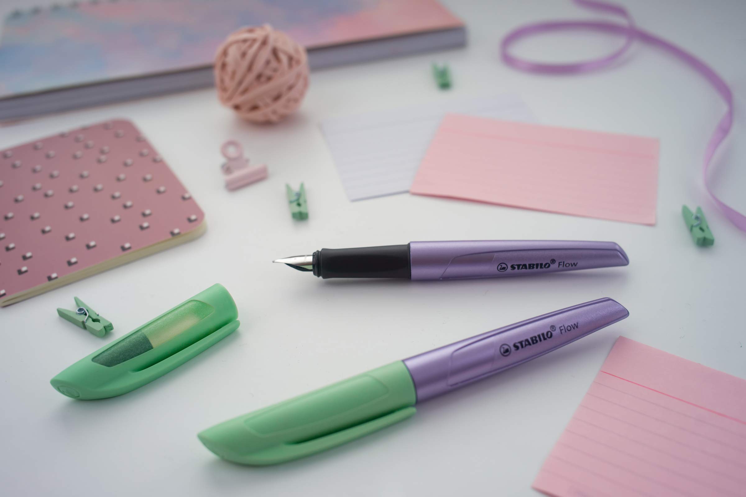 STABILO Flow Cosmetic Fountain Pen Metallic Purple/Green