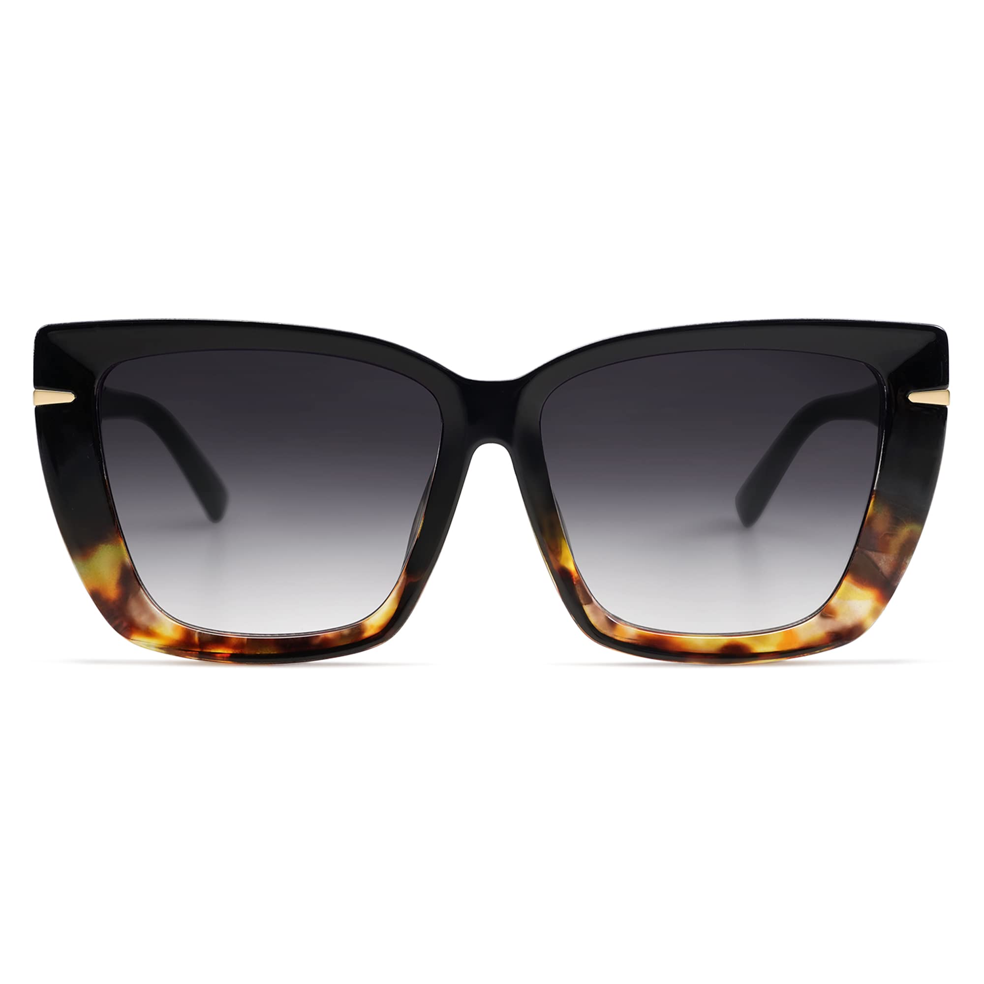 SOJOS Large Oversized Cat Eye Sunglasses for Women 70s Retro Trendy Designer Shades SJ2231, Brown Tortoise/Brown
