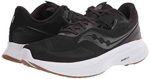 Saucony Men's Guide 15 Running Shoe, Black/Gum, 7.5