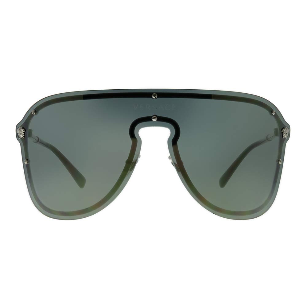 Versace Women's Oversized Shield Sunglasses, Silver/Gold, One Size