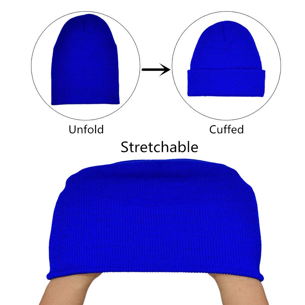 TYONMUJO Unisex Adult Knit Beanie for Men Women Warm Snug Hat Cap Black