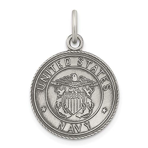 Sterling Silver US Navy Medal 23mm 18mm style QC4414