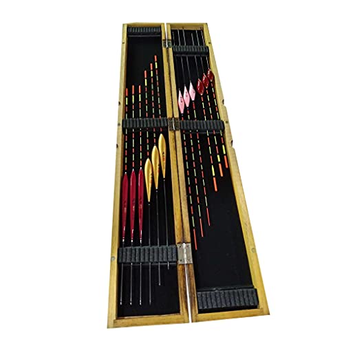YDXNY 12pcs Balsa Wood Fishing Corks Angling Tackle Tool Accessoris Bobbers with Paulownia Wood Box
