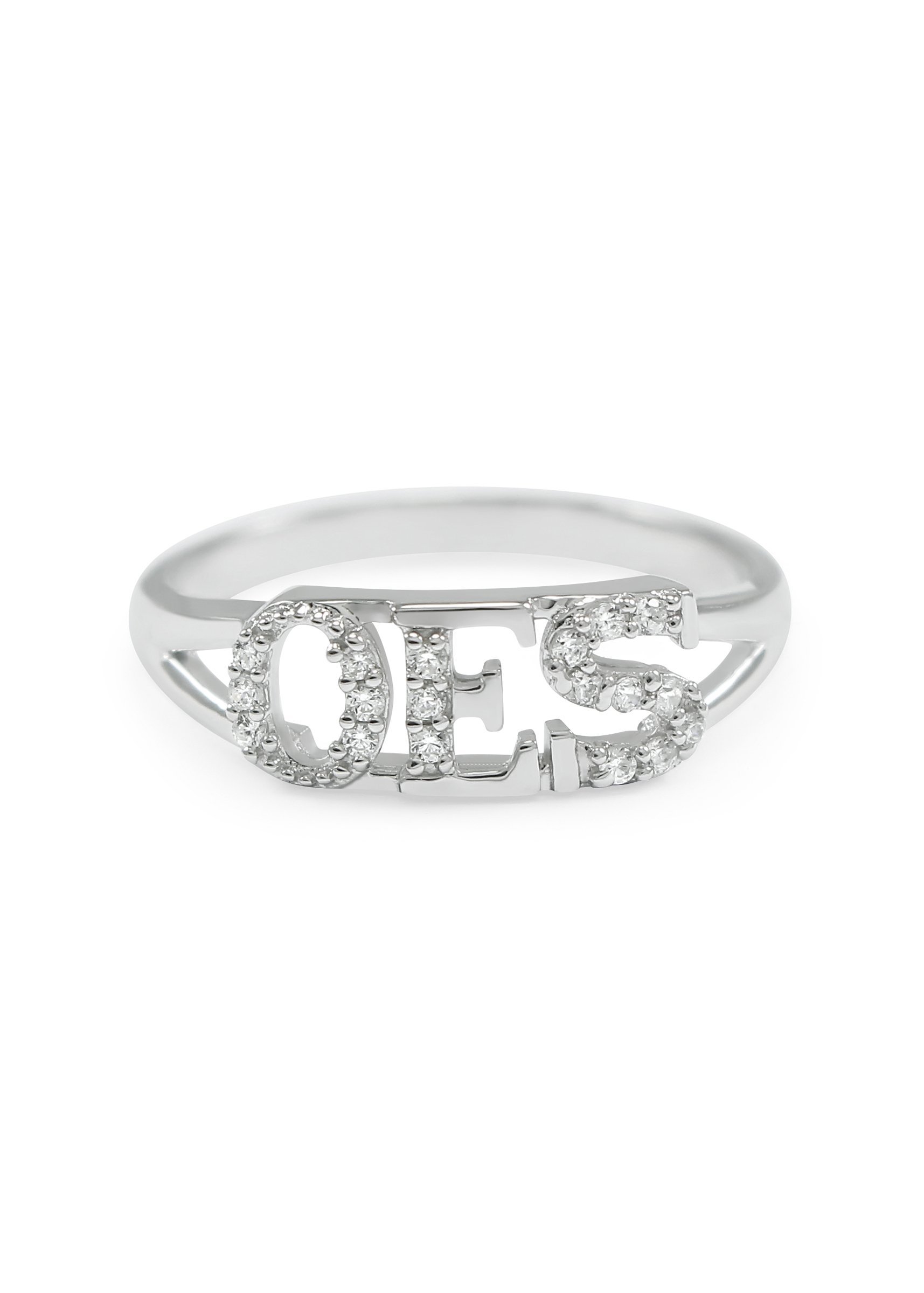 The Collegiate Standard OES Sterling Silver Ring set with Czs size 9