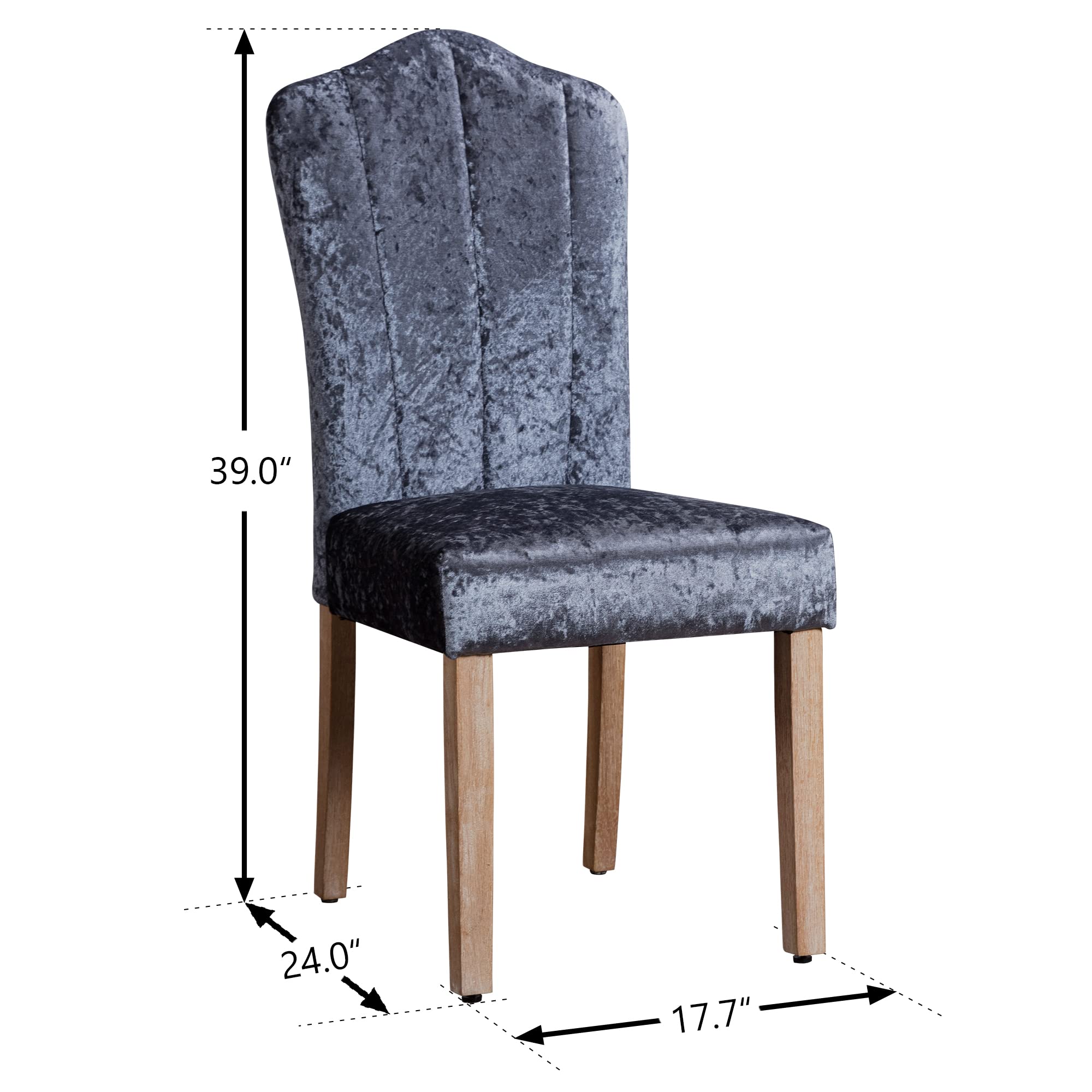 thksbought Dining Chairs Set of 2 Chairs Velvet Chairs for Dining Room and Living Room (Gray)