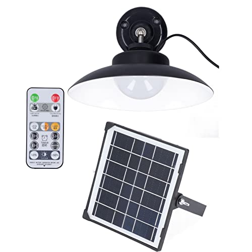 Solar Panel LED Lamp 270¡ã Adjustable Solar Pendant Light Solar Outdoor Round Light with Remote Control IP65 Waterproof LED Hanging Shed Light