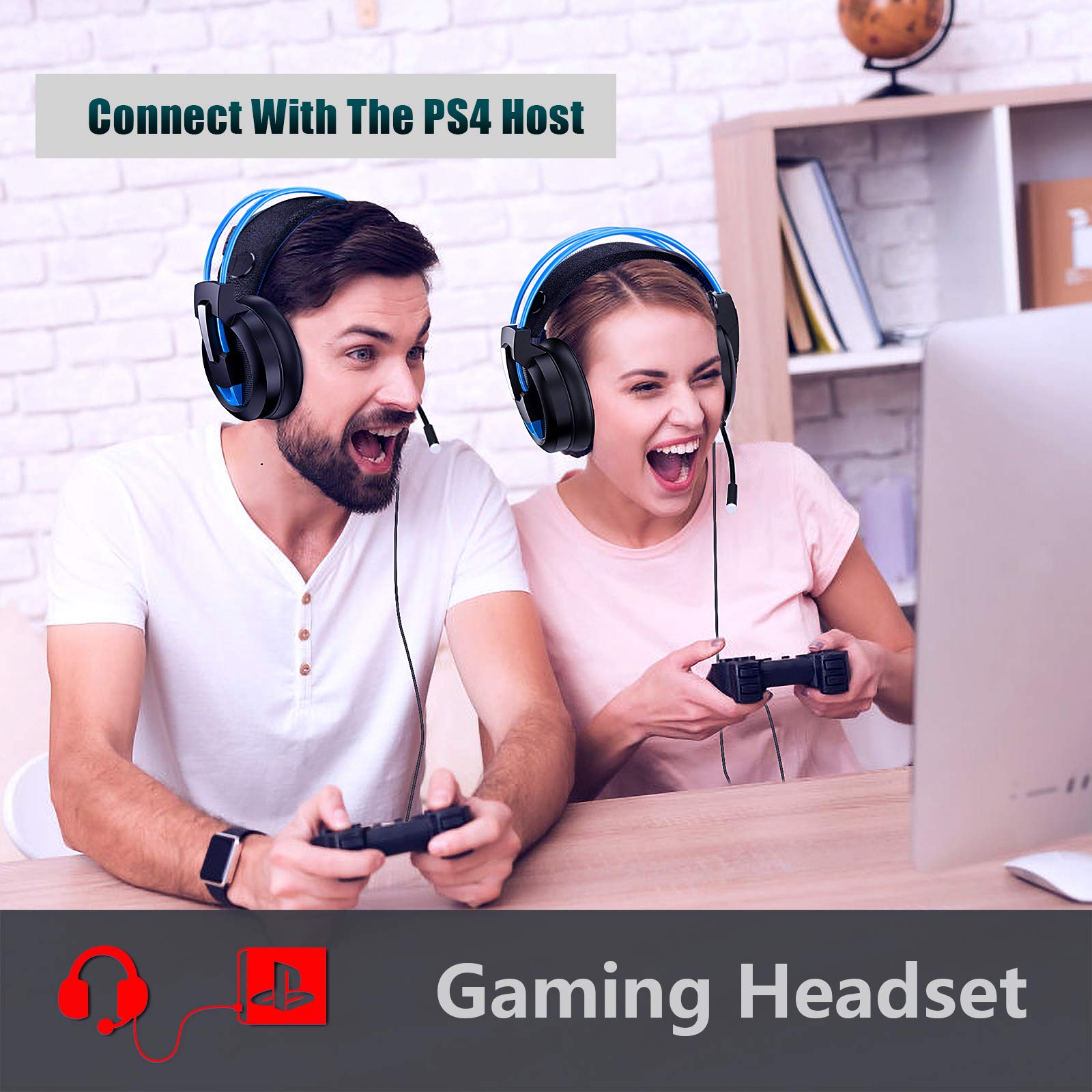 Zentouch Gaming Headset, Stereo Headset with Noise Cancelling and Mic, Over Ear Headset for PS4 PC Laptop