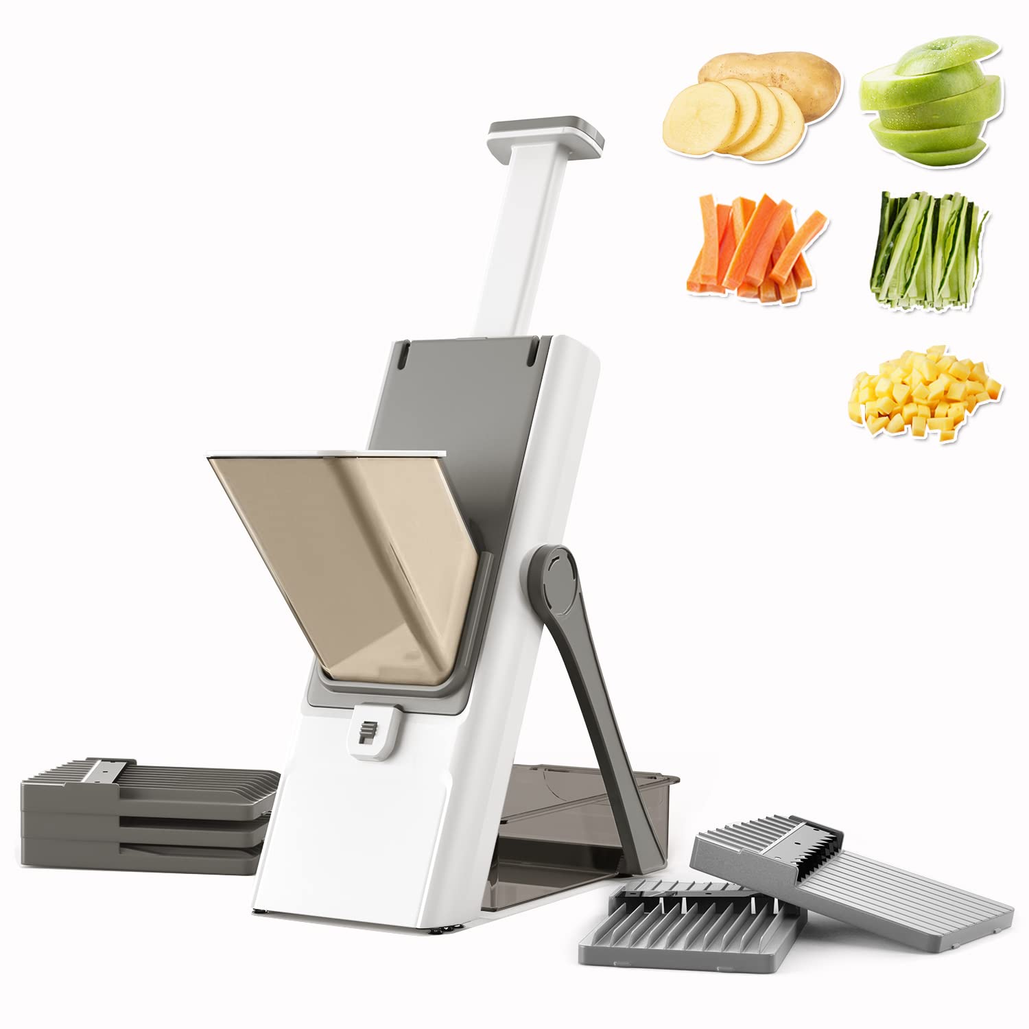 Upgrade Safe Mandoline Slicer for Kitchen 5 in 1 Vegetable Cutter Bigger Vegetable Potato Slicer Chopper Upgrade Biger Size