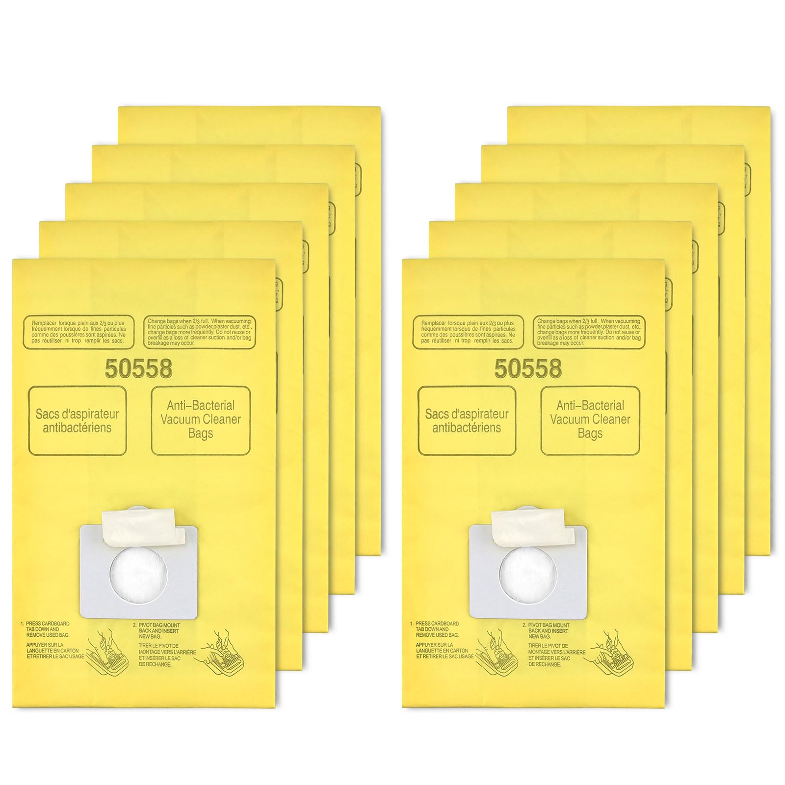 Vacuum Cleaner Bags Replacement for Kenmore Canister Type C/Q 5055, 50557, 50558 and Pana·sonic Type C-5 Vacuums, 10 Pack High-Efficiency Replacement Canister Vacuum Bags