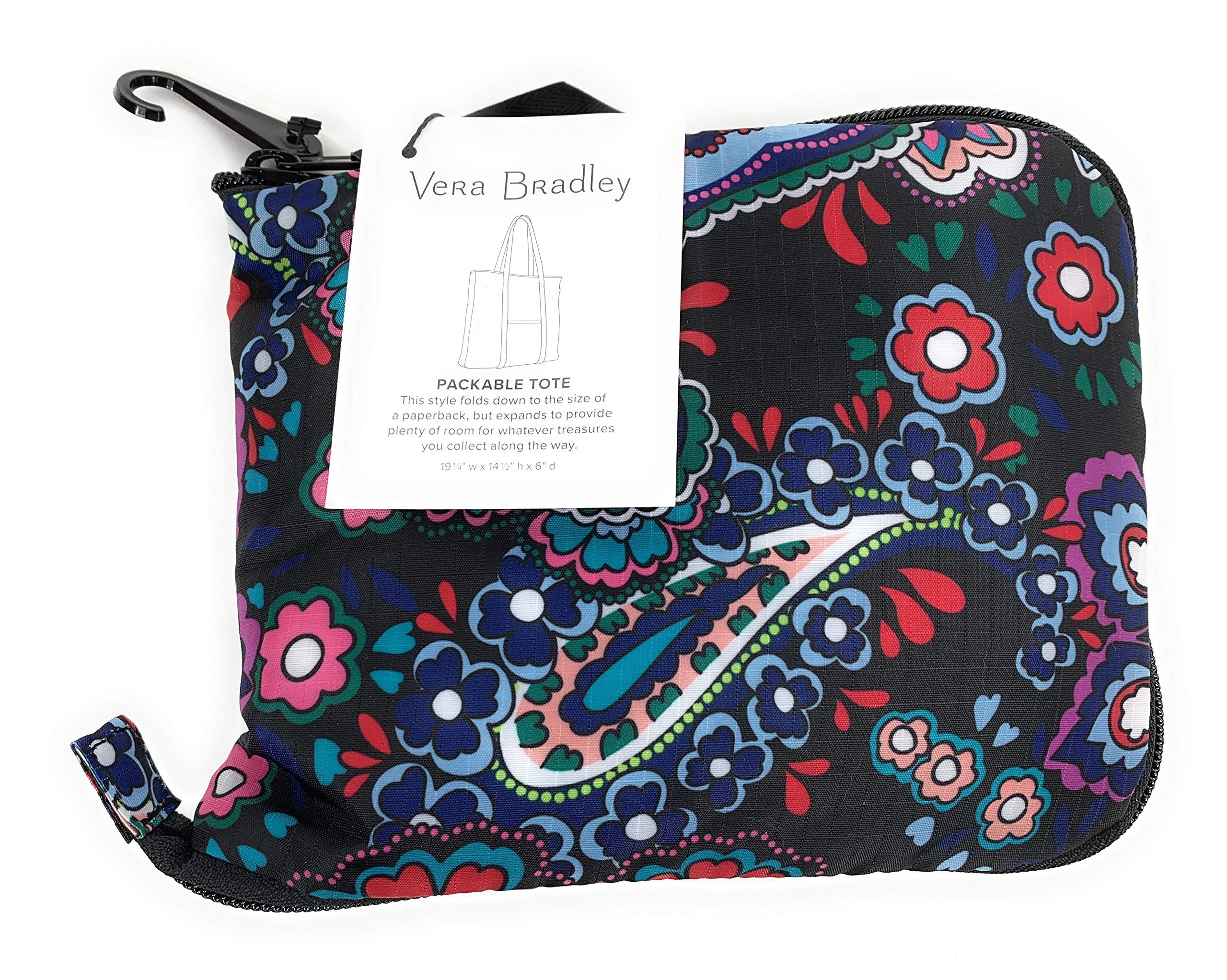 Vera Bradley Womans Packable Tote Haymarket Paisley Travel Bag